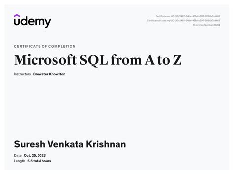 Suresh Venkata Krishnan On Linkedin Udemy Course Completion Certificate