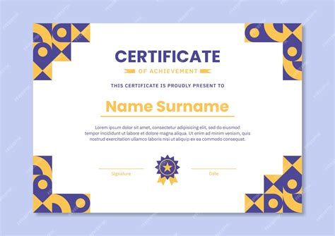Premium Vector Flat Modern Geometric Shape Certificate Design Template