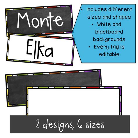 Editable Name Tags Editable Labels