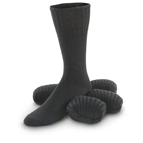 5 Prs Of New Italian Military Wool Socks Black 190573 Socks At Sportsmans Guide