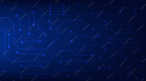 하이테크 디지털 기술 회로 기판 Ai 패드 및 파란색 조명 배경의 전기 라인 프리미엄 벡터