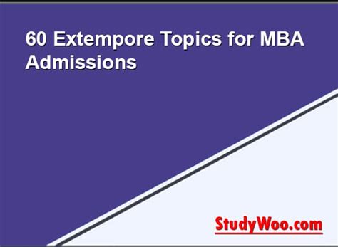 Extempore Topics For Mba Admissions 2025 26 New And Latest