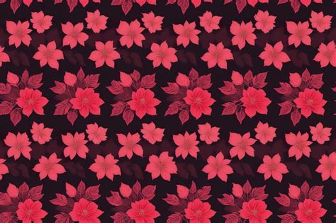 Premium Ai Image Floral And Leaves Seamless Pattern