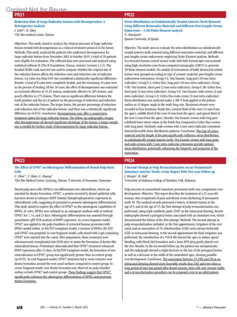 A Second Attempt At Pulp Revascularization On An Journal Of Endodontics