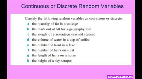 Discrete And Continuous Random Variables 11th Grade Quiz Wayground