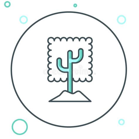 Line Tree Icon Isolated On White Background Forest Symbol Colorful Outline Concept Stock