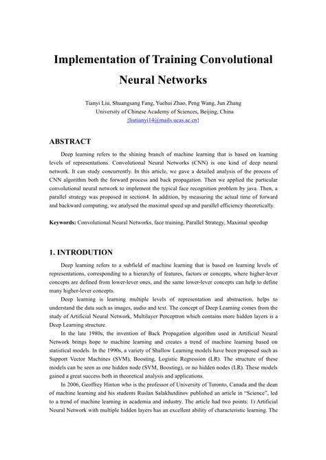 Pdf Implementation Of Training Convolutional Neural Networks