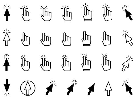 Premium Vector Pointer Cursor Mouse Icon Hand Click Icon Clicking Cursor Set