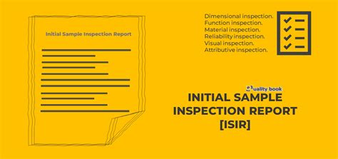 Initial Sample Inspection Report Isir
