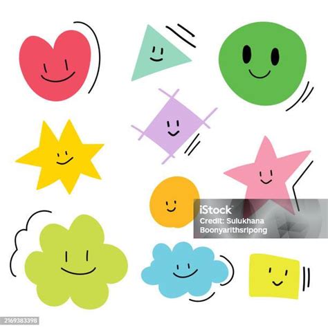 추상 낙서 만화 손으로 그린 스티커 요소 및 일러스트 레이 션 감정에 대한 스톡 벡터 아트 및 기타 이미지 감정 곡선