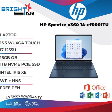 Laptop Hp Spectre X360 14 Ef0001tu 135 Wuxga Touch I7 1255u 16gb Ob