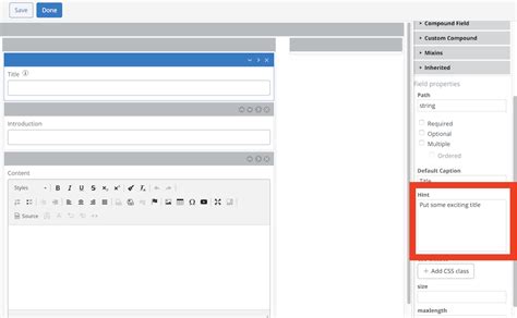 Hints For Your Document Type Fields Bloomreach Experience Manager