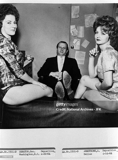 Jack Ruby Sits With Two Of His Dancers At His Nightclub The Carousel