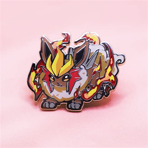 [protector] [entei X Flareon] [eevee Fusion] Enamel Pin Mamobot