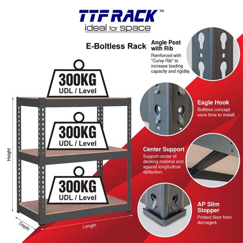 Ttf Rack E Boltless Rack 3 Level H48 X D 18 X L 36 Inch Boltless Rack Rak Besi Serbaguna Besi