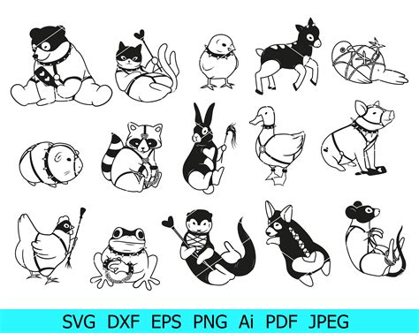 Animals Bdsm Svg Bearcatchickentoadfrogdogduckrabbitpig Bdsm