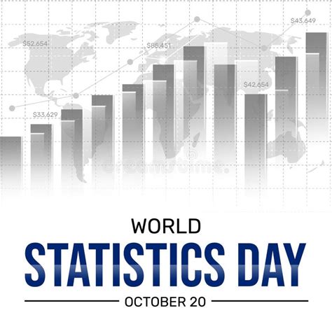 World Statistics Day Wallpaper With Graph And Typography Under It Stock