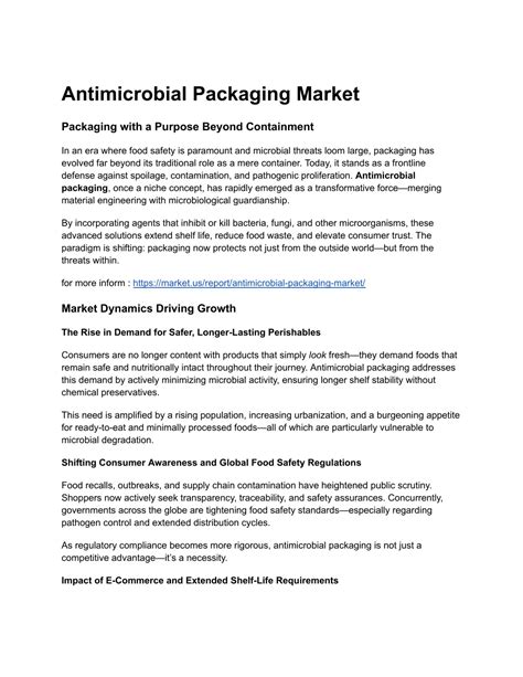 Ppt Antimicrobial Packaging Market Powerpoint Presentation Free