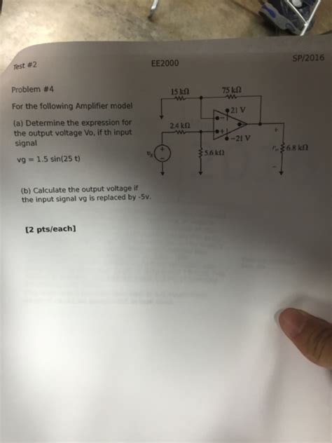 Solved For The Following Amplifier Model Determine The Chegg