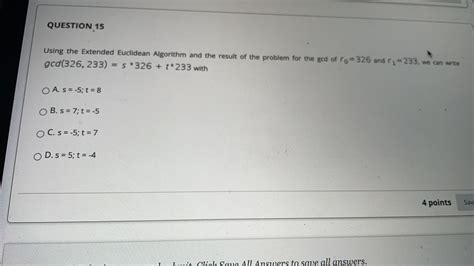Solved QUESTION Using The Extended Euclidean Algorithm Chegg Com