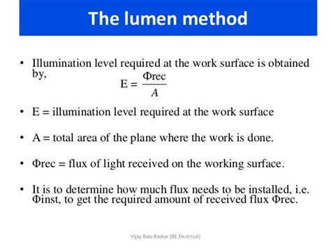 Illumination Method Of Calculation