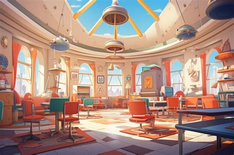 Classroom With Interactive Reading Tools Premium Ai Generated Image