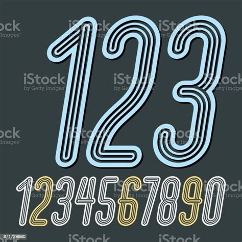 세련 된 디스코 벡터 자리 현대 숫자의 집합입니다 펑키 기울임꼴 0에 대한 스톡 벡터 아트 및 기타 이미지 0 0명 1 Istock