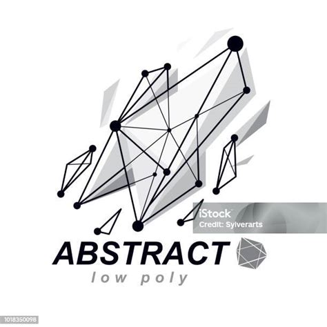 추상적인 3d 다각형 와이어 프레임 개체 벡터 기하학적 낮은 폴 리 디자인 요소입니다 기술 기업 부호입니다 0명에 대한 스톡 벡터 아트 및 기타 이미지 Istock