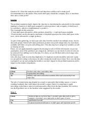 Week HWAssignment Docx Question Describe Analytics Models And Data That Could Be Used To