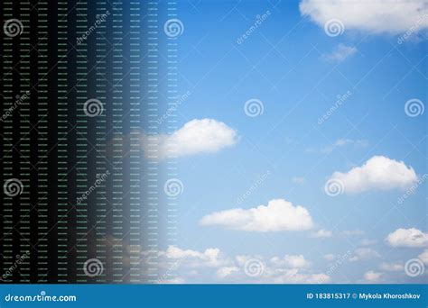 Digital Composite Of Binary Code Creating Blue Cloudy Sky Stock Image Image Of Programming