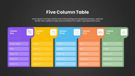 5 Column Infographic Template Slidebazaar