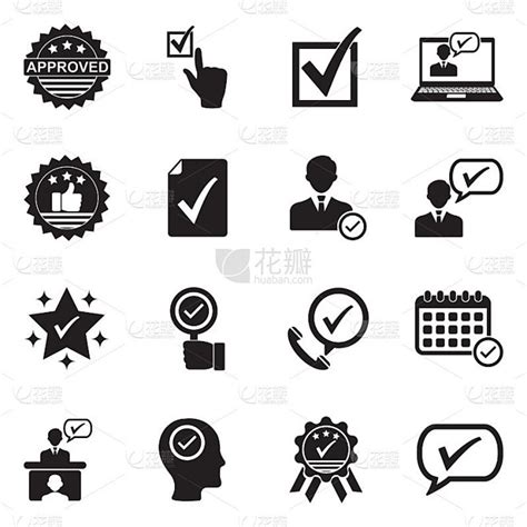批准的图标黑色的平面设计矢量插图