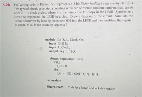 Solved 28 The Verilog Code In Figure P5 9 Represents A 3 Bit Chegg