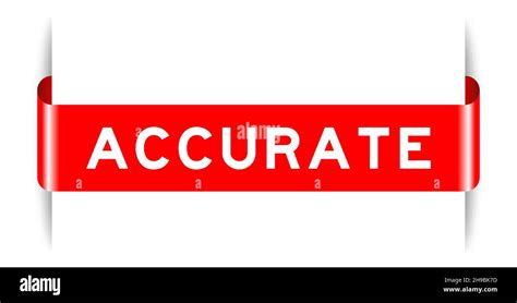 Red Color Inserted Label Banner With Word Accurate On White Background Stock Vector Image And Art