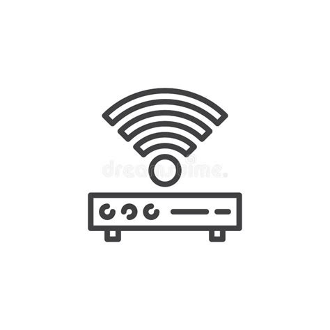 Wi Fi Router Line Icon Stock Vector Illustration Of Single 108615796