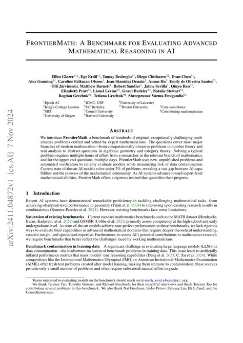 Pdf Frontiermath A Benchmark For Evaluating Advanced Mathematical Reasoning In Ai