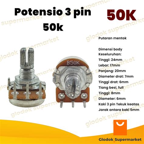 Potensio 3 Pin 50k Mono Kaki 3 Tekuk Keatas Drat Potensiometer 503 Lazada Indonesia Potensio 3 Pin 50k Mono Kaki 3 Tekuk Keatas Drat Potensiometer 503 Lazada Indonesia