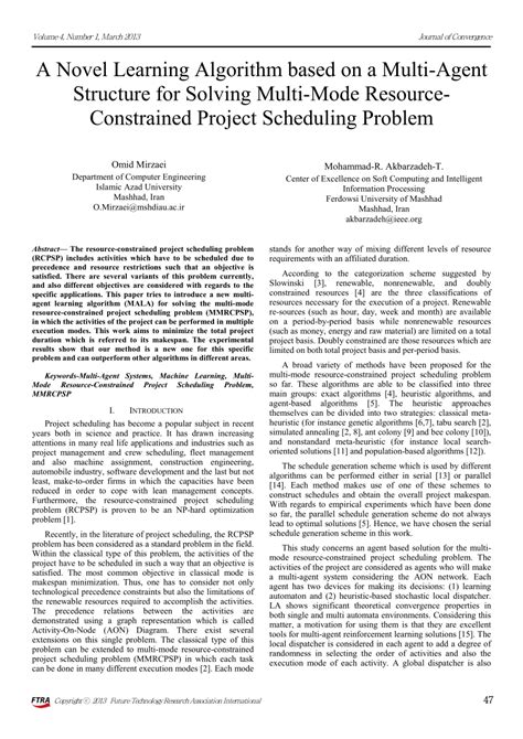 Pdf A Novel Learning Algorithm Based On A Multi Agent Structure For Solving Multi Mode