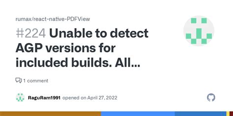 Unable To Detect Agp Versions For Included Builds All Projects In The