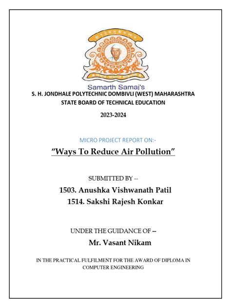 Evs Project Pdf Atmosphere Of Earth Air Pollution