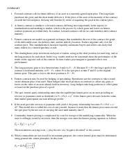 ACTSC 371 Chpt 20 Summary And Questions SUMMARY 1 Forward Contracts Call For Future Delivery