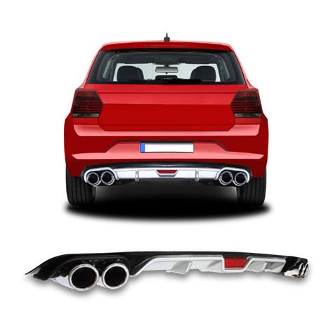 Universal 4 Pipe Rear Diffuser Silver With Black 118cm Autotech Wholesale