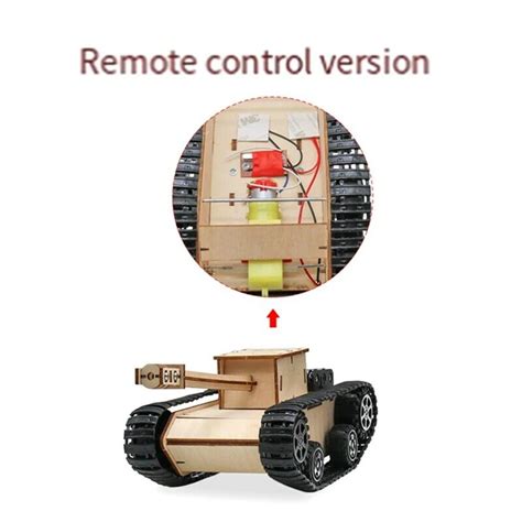 Diy 나무 어린이 과학 실험 키트 리모컨 오프로드 추적 탱크 전기 모터 빌딩 프로젝트 어린이용 내구성 건축 및 건설 장난감