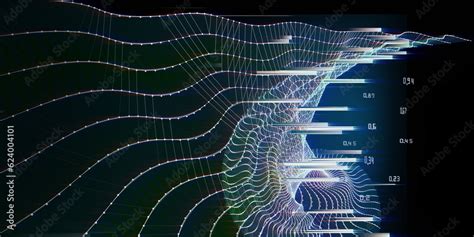 Abstract Background Twisting Grid With Blurred Lines And Data On Dark Big Data Technology