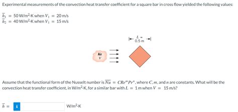 Solved Experimental Measurements Of The Convection Heat