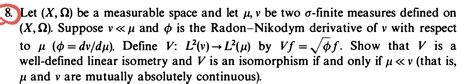 Solved Let X Ω Be A Measurable Space And Let μ V Be Two