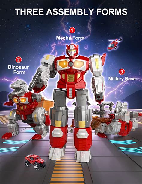 Transforming Toys Dinosaur Robot Action Figures Magnetic Assemblin