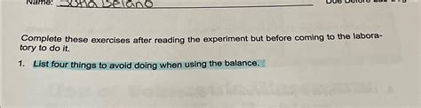 solved complete these exercises after reading the experiment