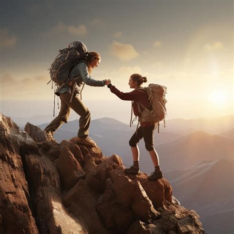 Premium Photo Man Is Giving Helping Hand Silhouettes Of People