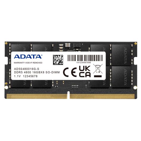 Barrette Mémoire SoDIMM ADATA 16 Go DDR5 4800 MHz